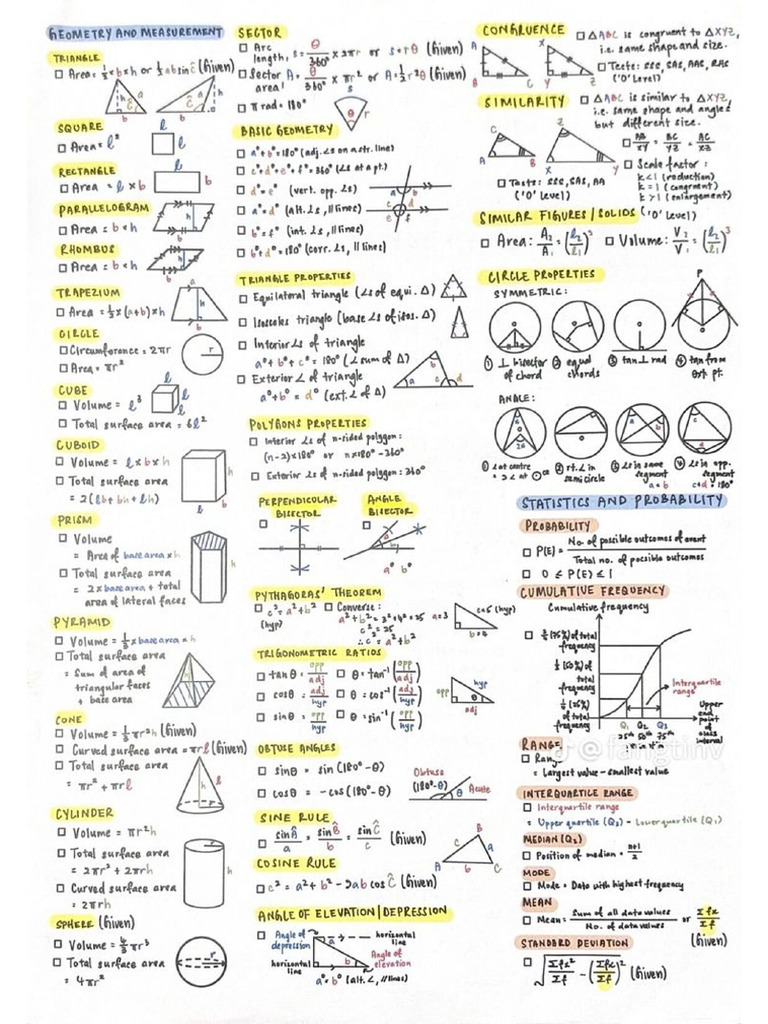 Math Grade 10 notes | PDF