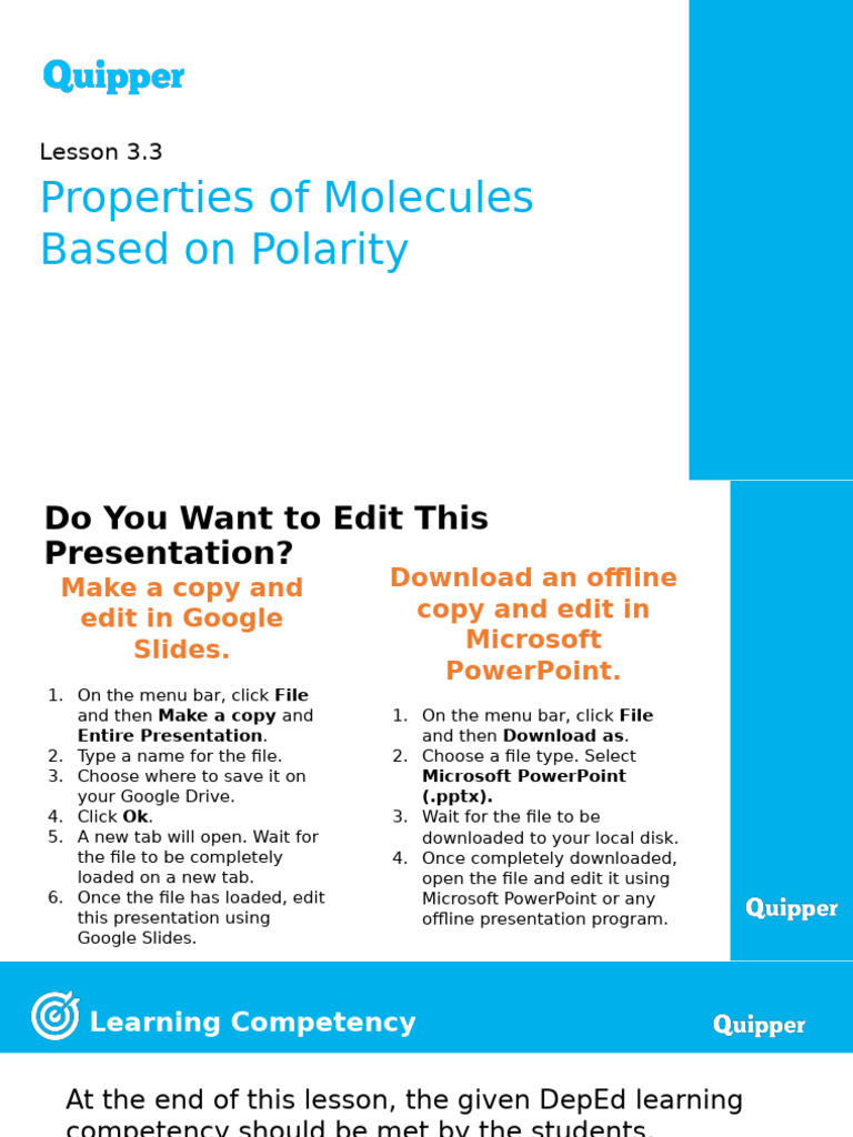 Properties of Molecules | PDF | Chemical Polarity | Solubility
