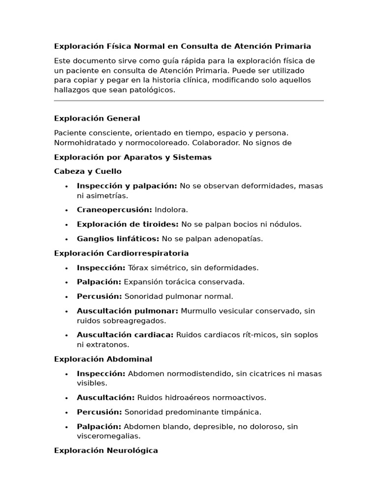 Guía de Exploración Física Normal | PDF | Sistema musculoesquelético ...