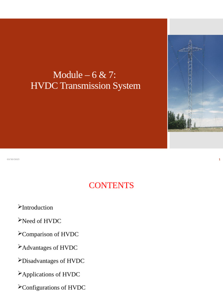 Module 6&7_HVDC System | PDF | High Voltage Direct Current | Electric Power Transmission