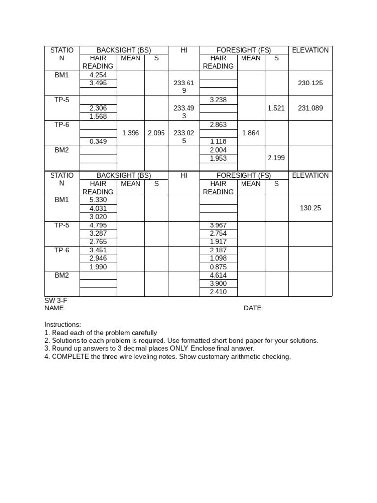 Wire Leveling Notes and Calculations | PDF