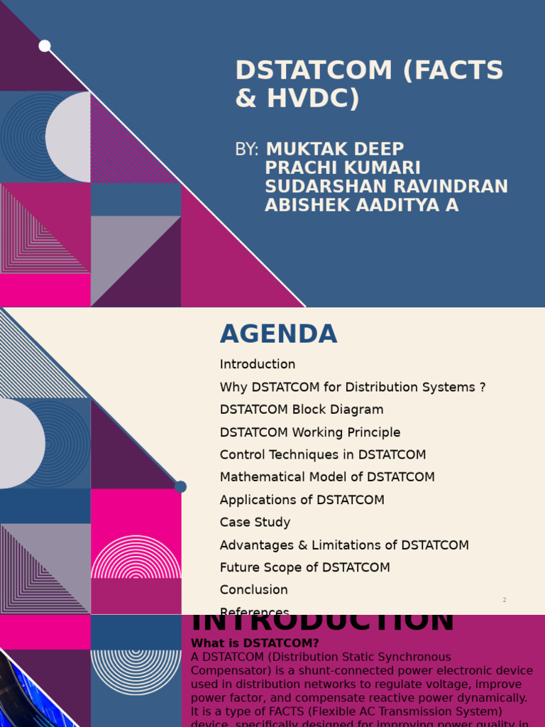 Updated DSTATCOM Presentation | PDF | Ac Power | Electric Power Distribution