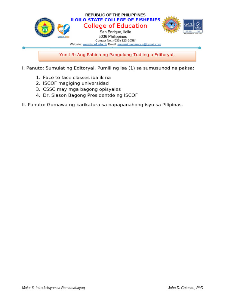 Awtput Sa Editoryal | PDF