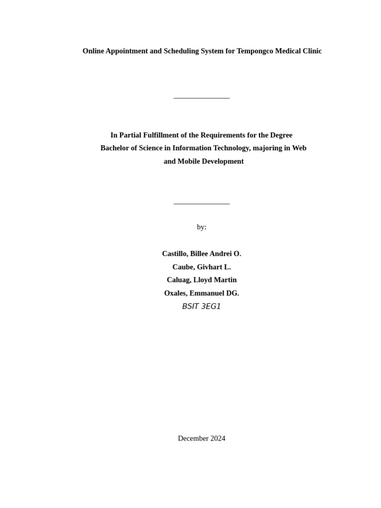 Online Appointment System for Clinics | PDF | World Wide Web | Internet ...