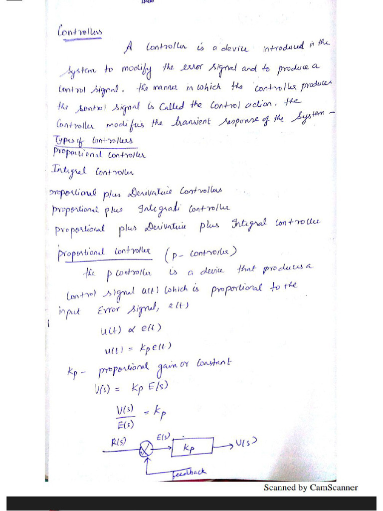 P Pi PD Pid Controller (CS) | PDF