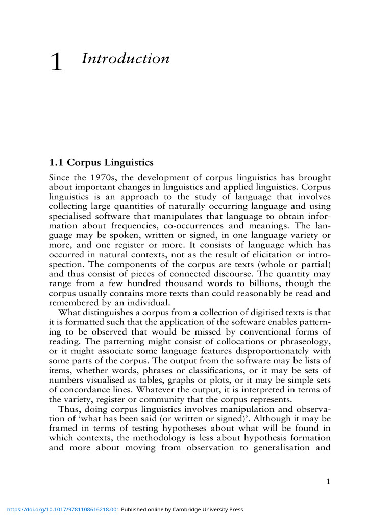 Corpus Introduction-chap 1 | PDF | Linguistics | Grammar