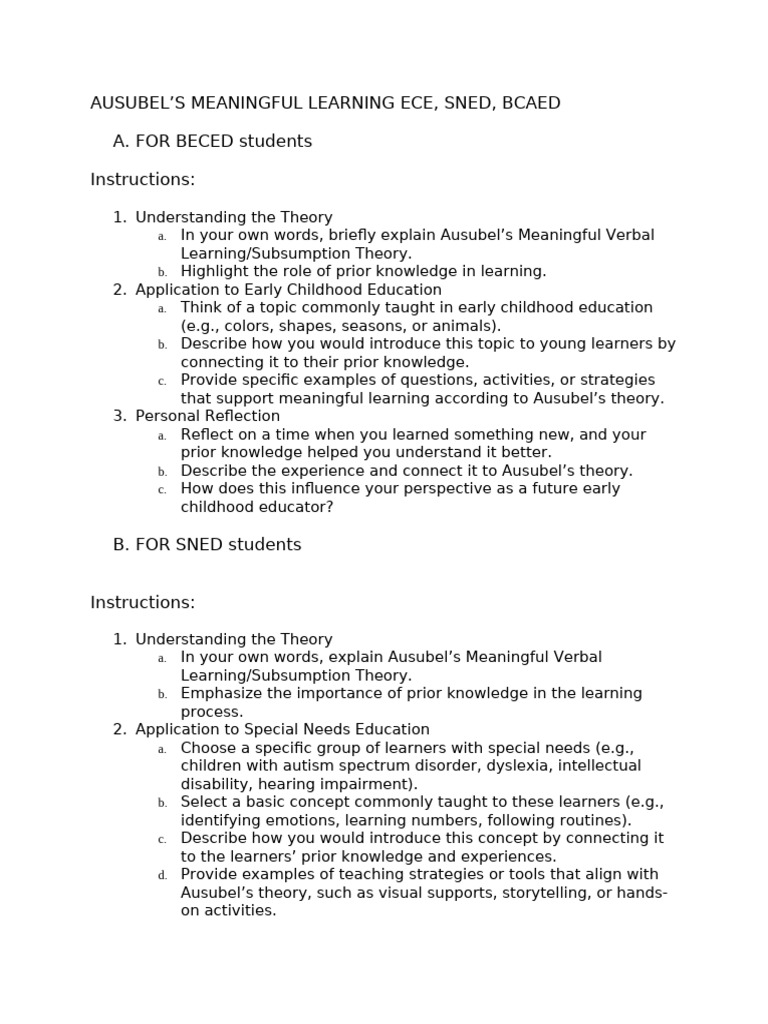 Ausubel Meaningful Verbal Learning ECESNEDBCAED | PDF | Learning ...