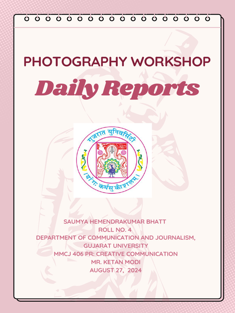 Photography Workshop Daily Reports | PDF | Aperture | Shutter Speed