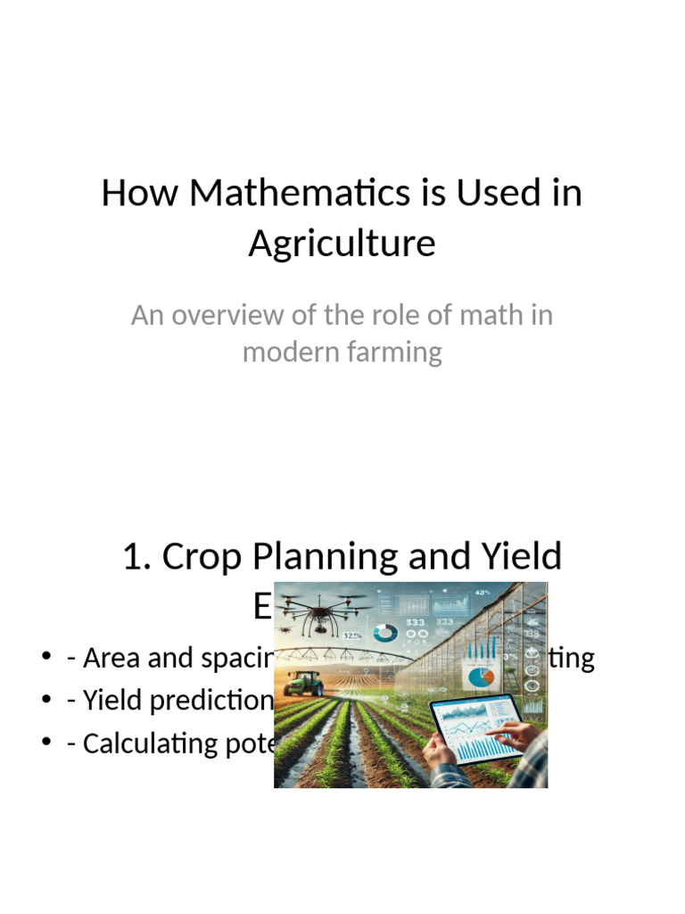 Mathematics in Modern Agriculture | PDF