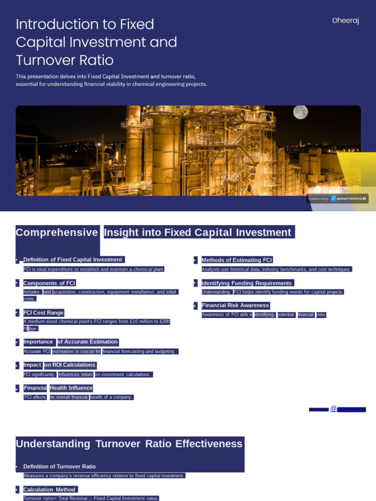 Calculating Capital Investment in Chemical Engineering | PDF ...