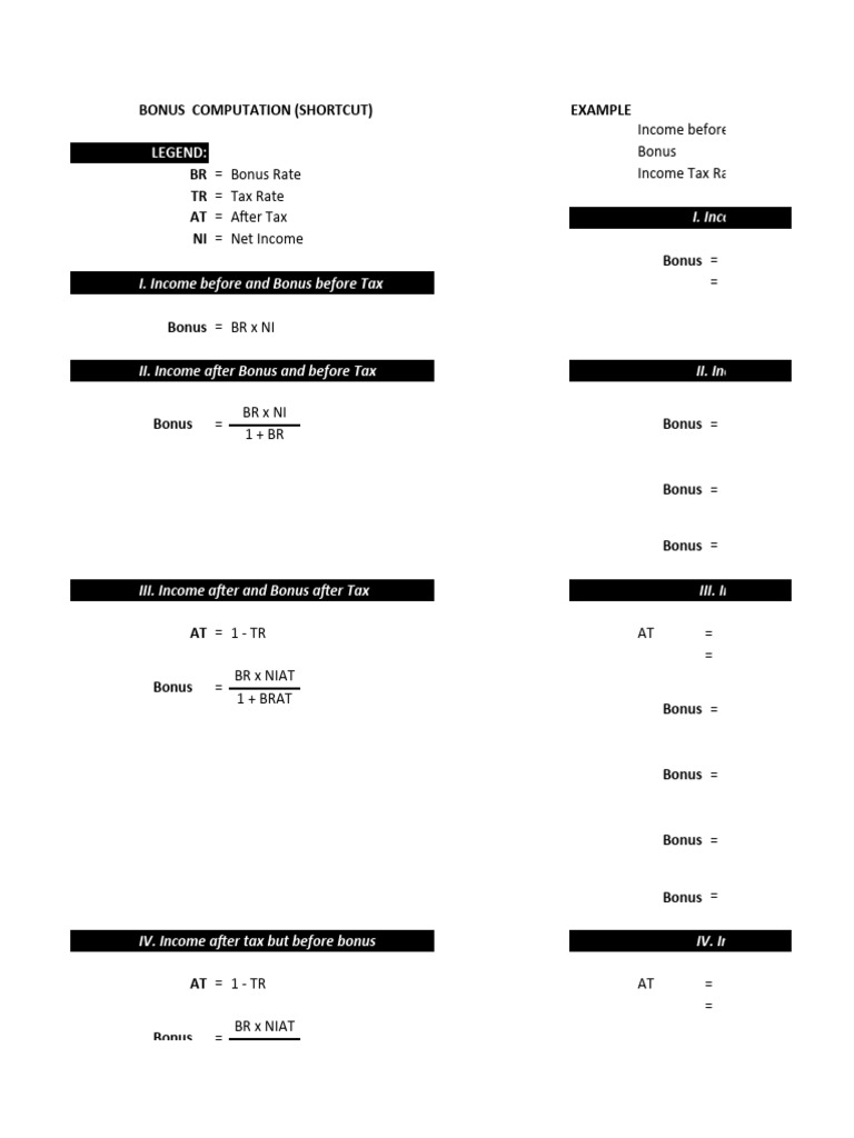 Toaz - Info Legend Bonus Computation Shortcut Example PR | PDF | Income ...