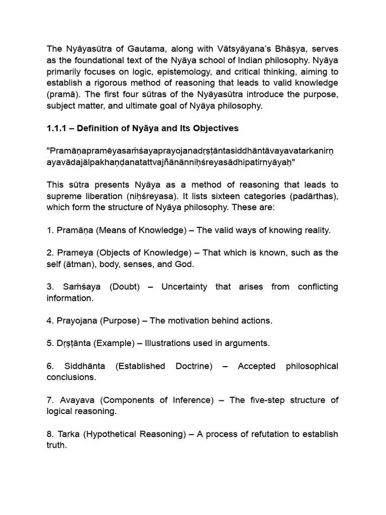 The Nyāyasūtra of Gautama | PDF | Knowledge | Reason