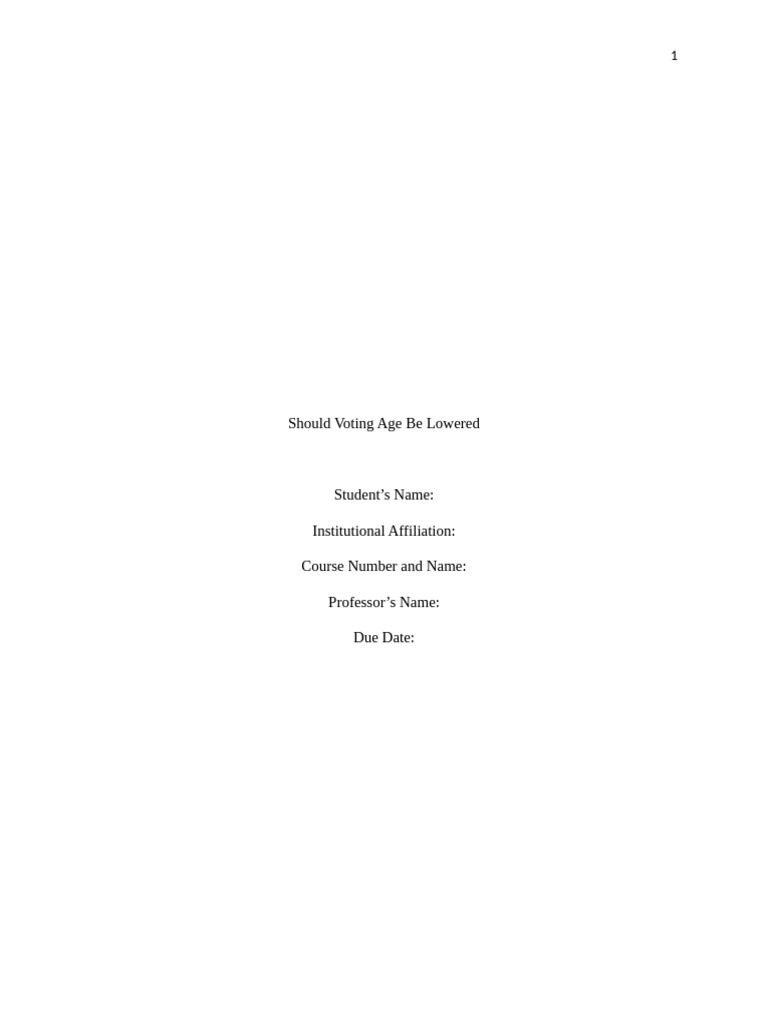 Should Voting Age Be Lowered | PDF | Decision Making | Government