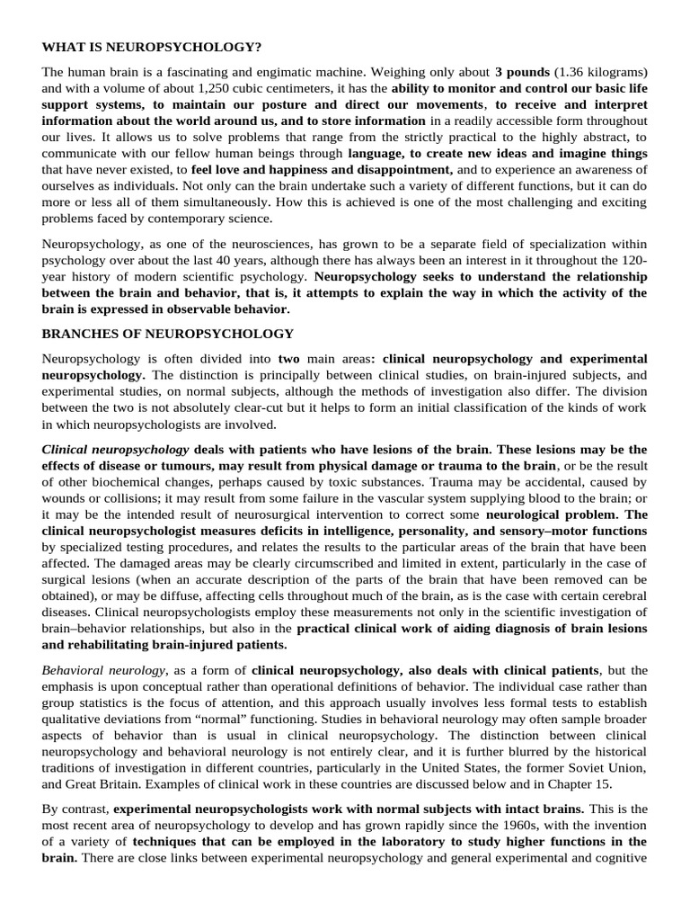 Neuropsychology | PDF | Neuropsychology | Mind