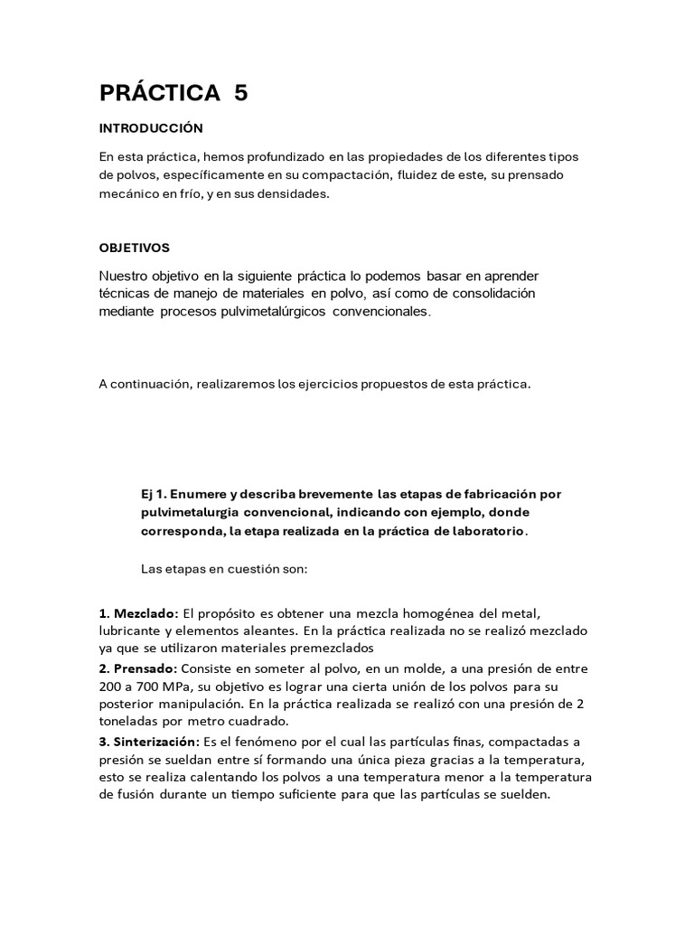 Práctica 5 Procesos | PDF | Sector secundario de la economía | Física Aplicada e Interdisciplinaria