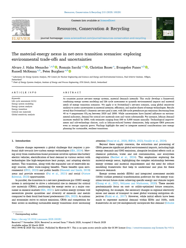 1 s2.0 S0921344925001302 Main | PDF | Life Cycle Assessment