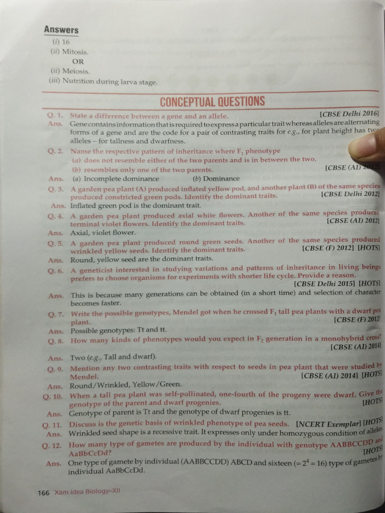Principle of Inheritance and Variations. Q&A (All Types) | PDF