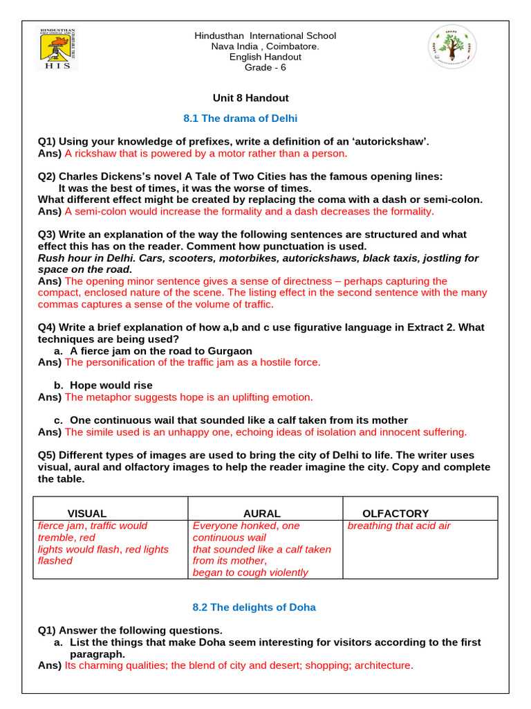 Handout Unit 8.1-8.4 | PDF