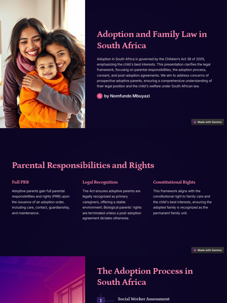 Adoption Law in South Africa Explained | PDF | Adoption | Family