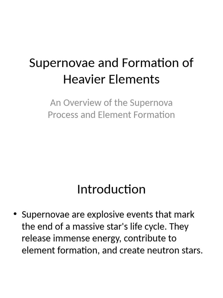 Supernovae Presentation | PDF