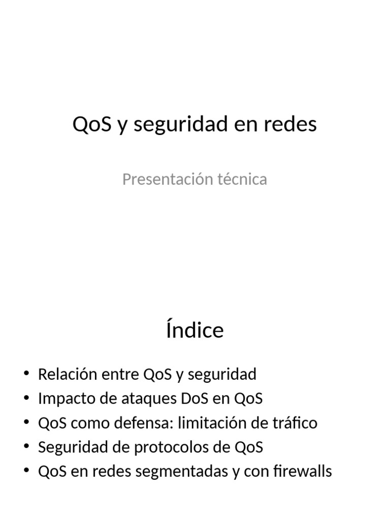 Presentacion Qos Seguridad | PDF