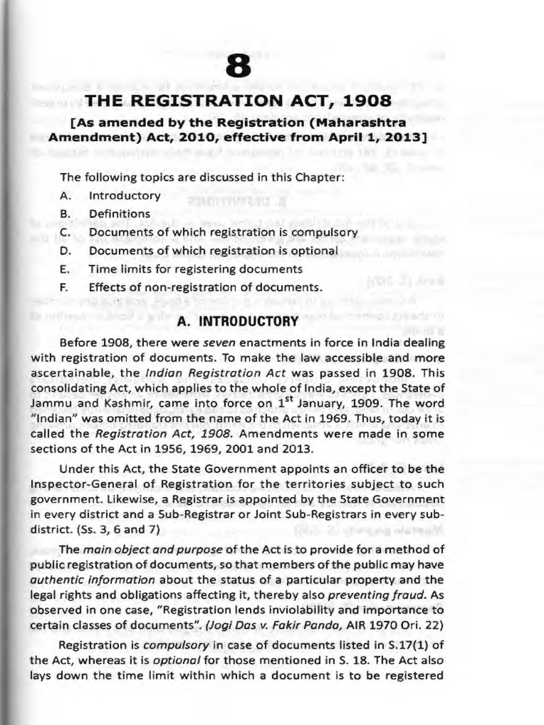 Registration Act - JHAB | PDF