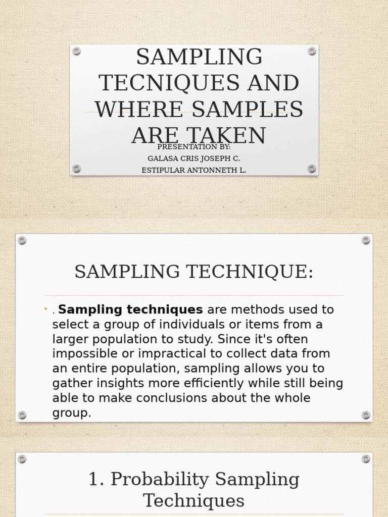 Sampling Techniques and Where Samples C | PDF | Sampling (Statistics)