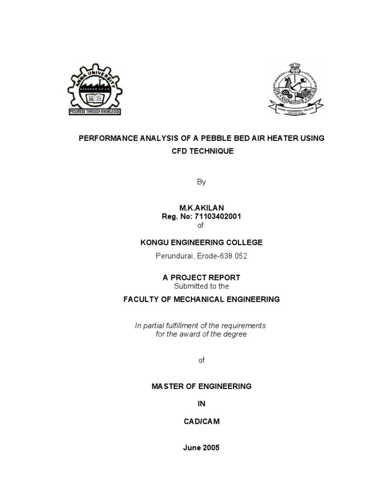 Performance Analysis of A Pebble Bed Air Heater Using CFD Technique ...