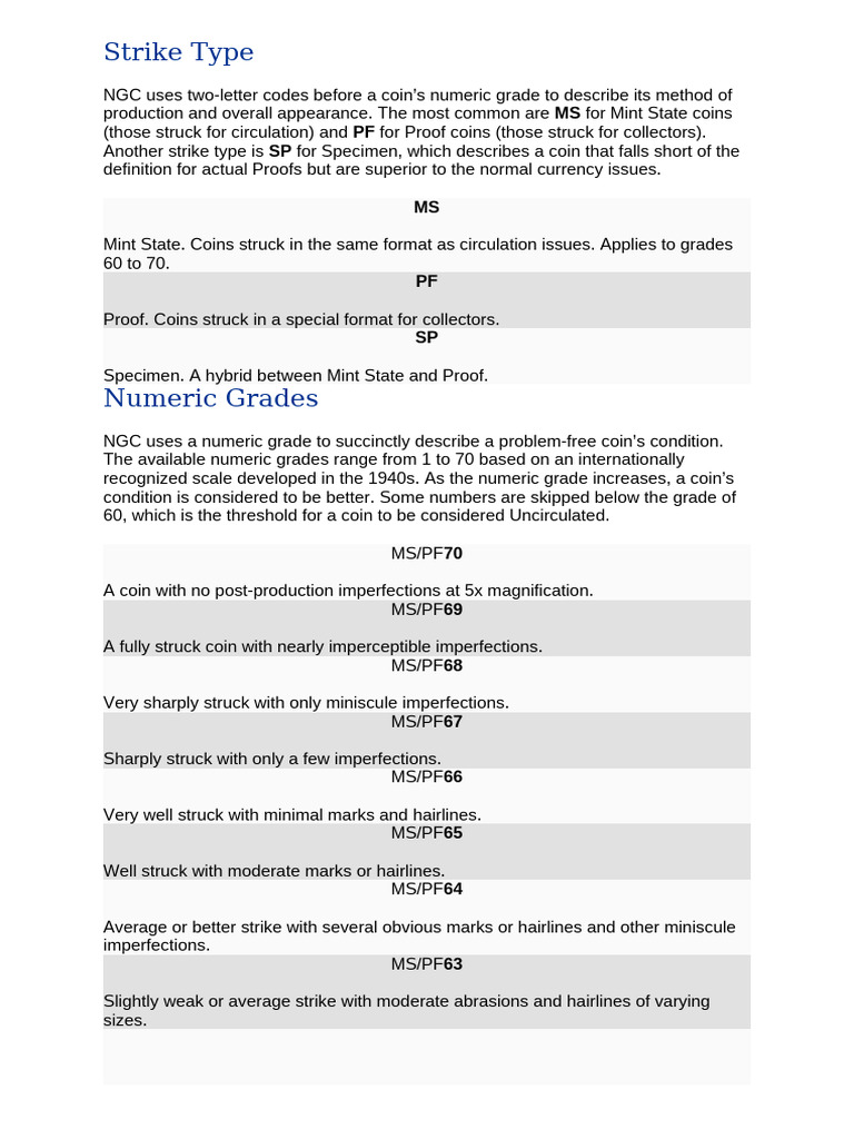 Coin Grading and Classification | PDF | Coins | Numismatics