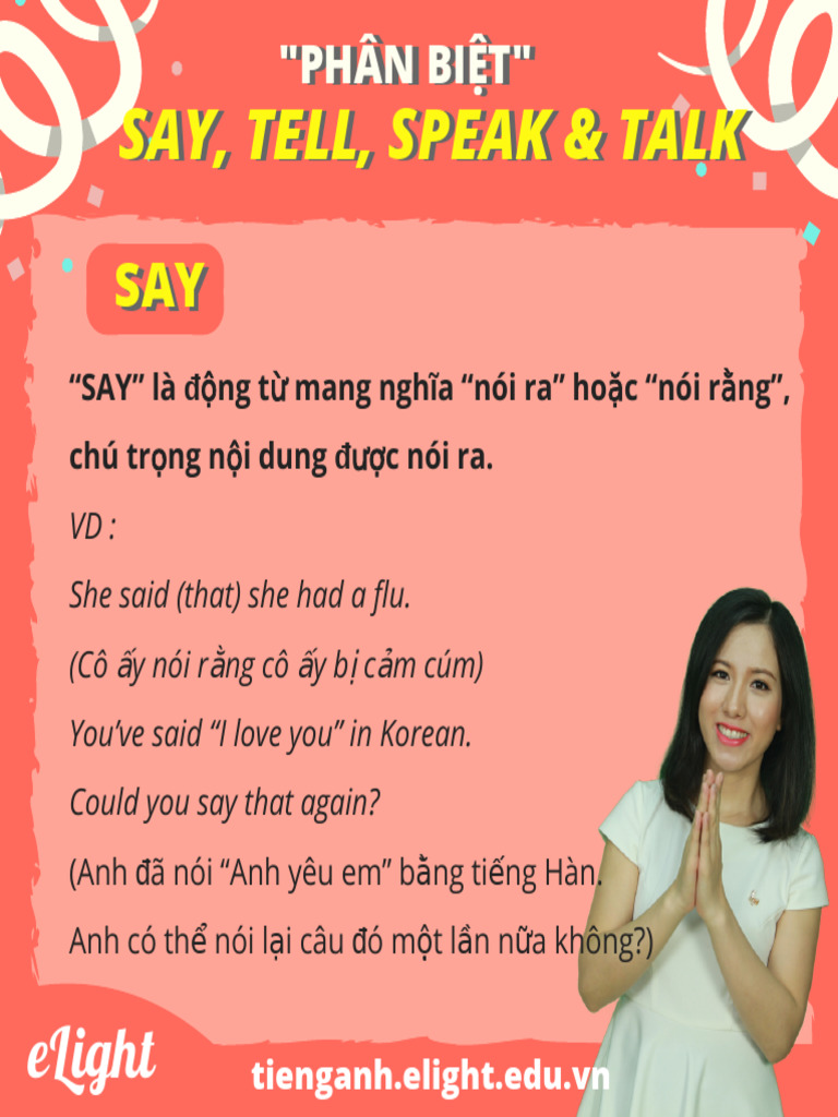 Say, Tell, Talk & Speak | PDF