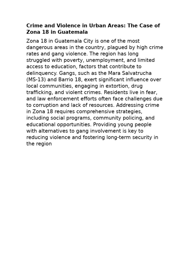 Crime and Violence in Urban Areas | PDF