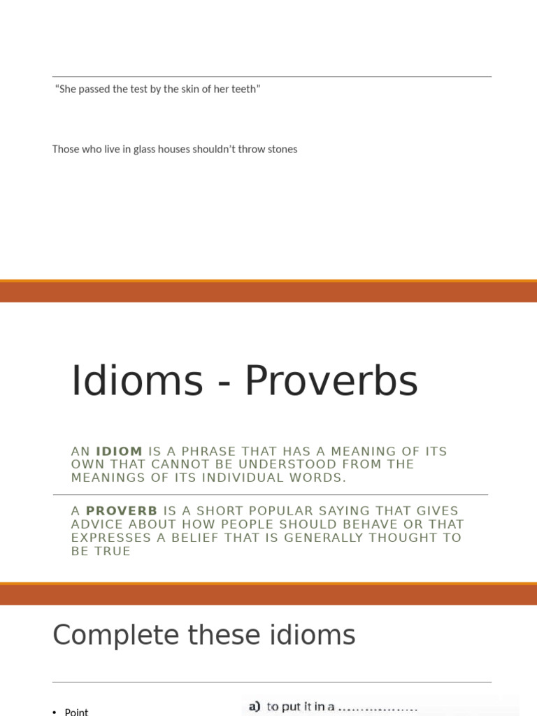 Understanding Idioms and Proverbs | PDF