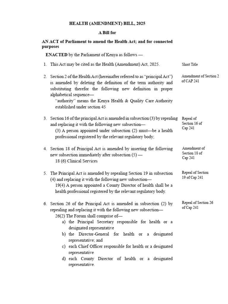 Health Amendment Bill 2025 Overview | PDF | Medicine | Social Programs