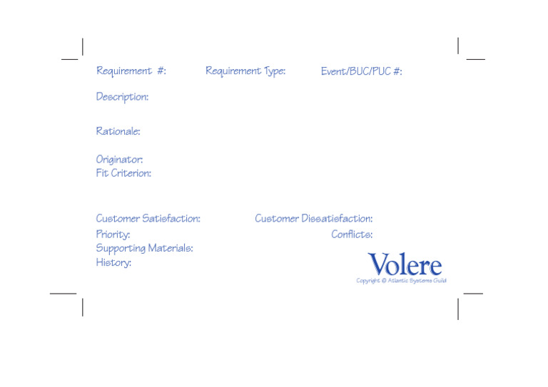 Volere Snow Card Requirements Overview | PDF