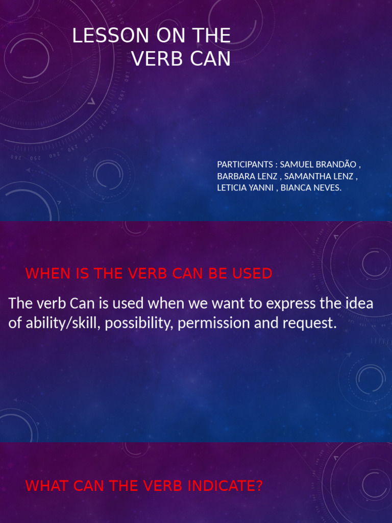Understanding the Verb "Can" | PDF