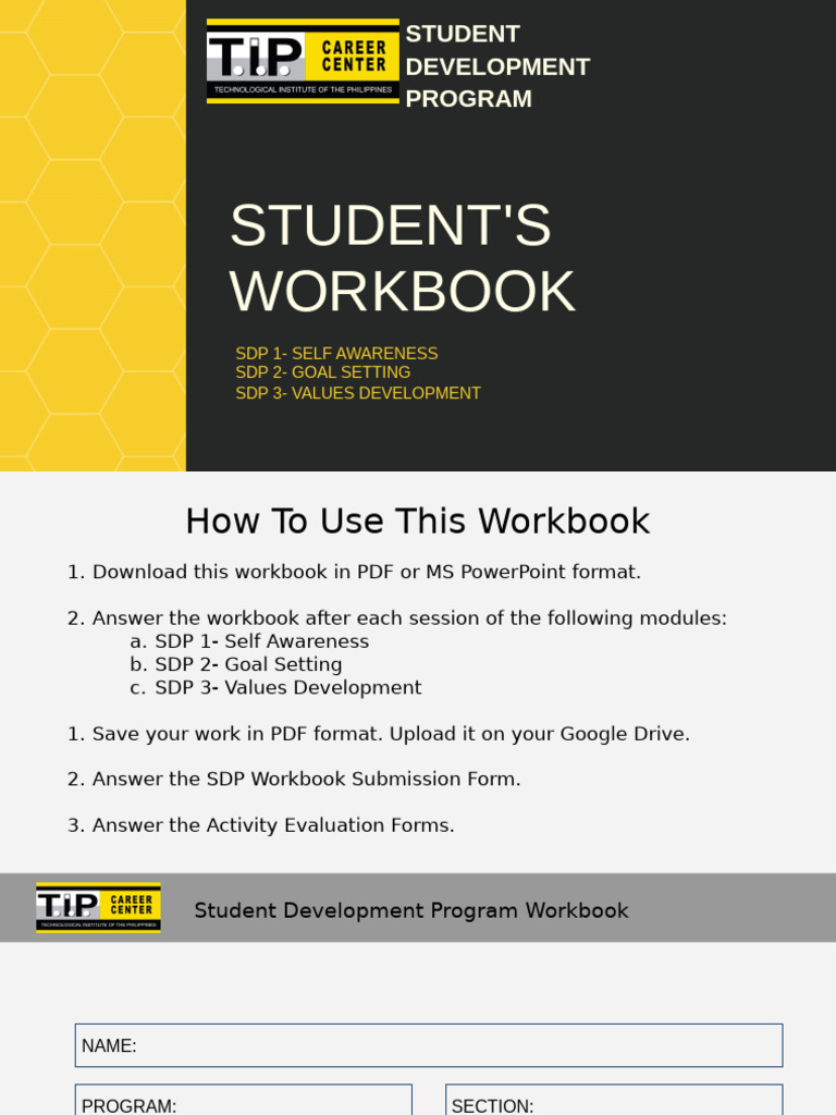 SDP Students Workbook-Co | PDF | Psychology | Behavioural Sciences