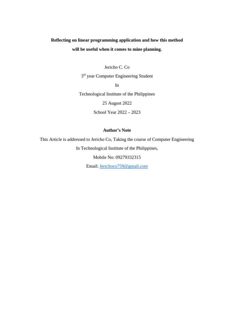 Module 1. Hygens Journal Review - Co | PDF | Mathematical Optimization ...
