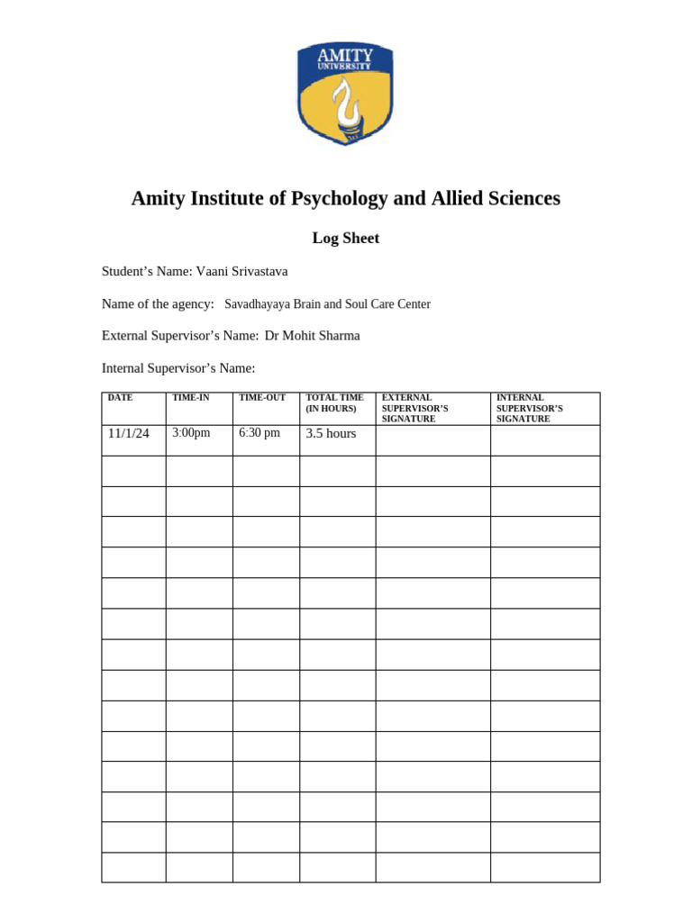 Inout Sheet | PDF