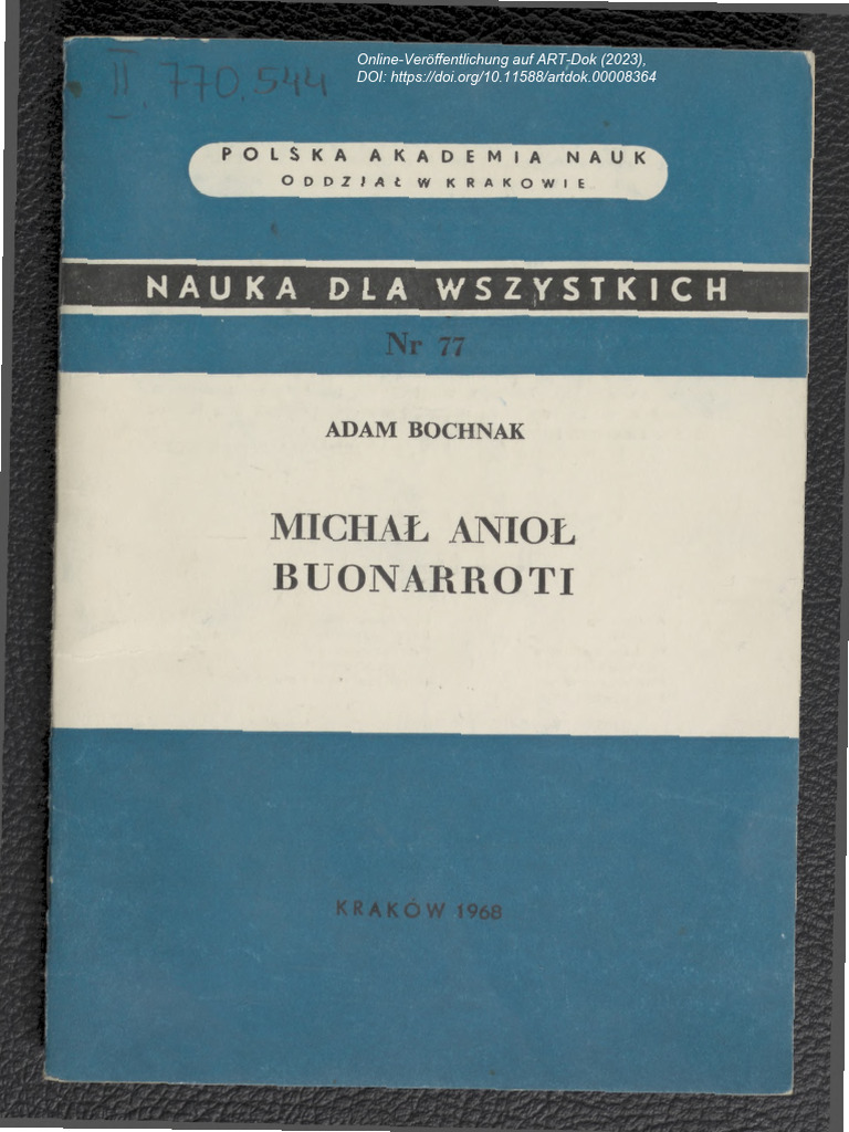 Bochnak Michal Aniol Buonarroti 1968 | PDF