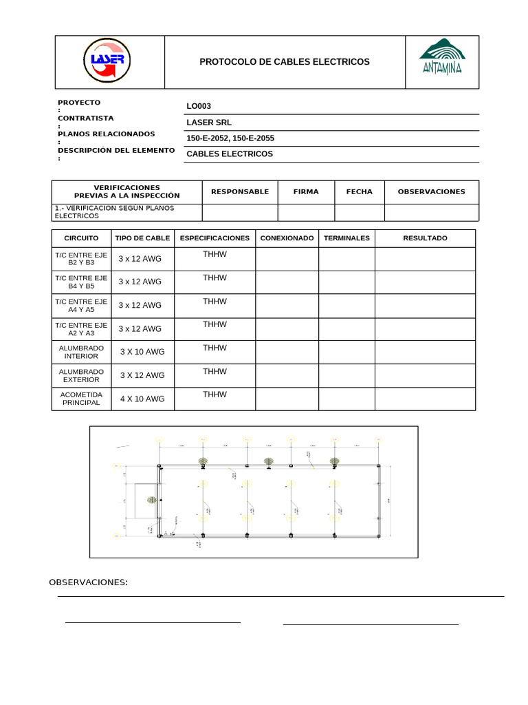 Protocolo de Cables Eléctricos | PDF