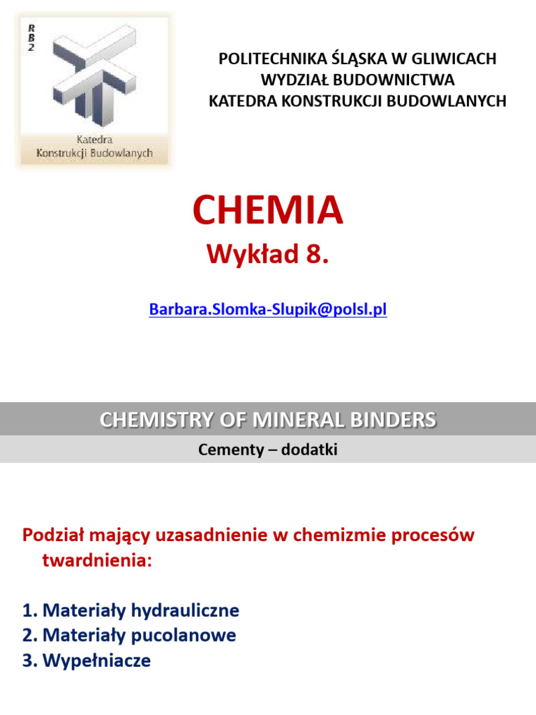 Chemia: Wykład 8 | PDF