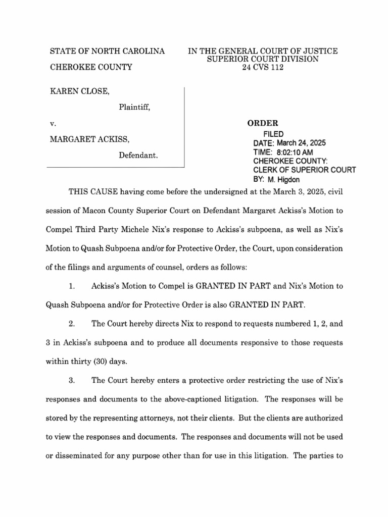 Motion To Quash, Michele Nix | PDF | Lawsuit | Subpoena
