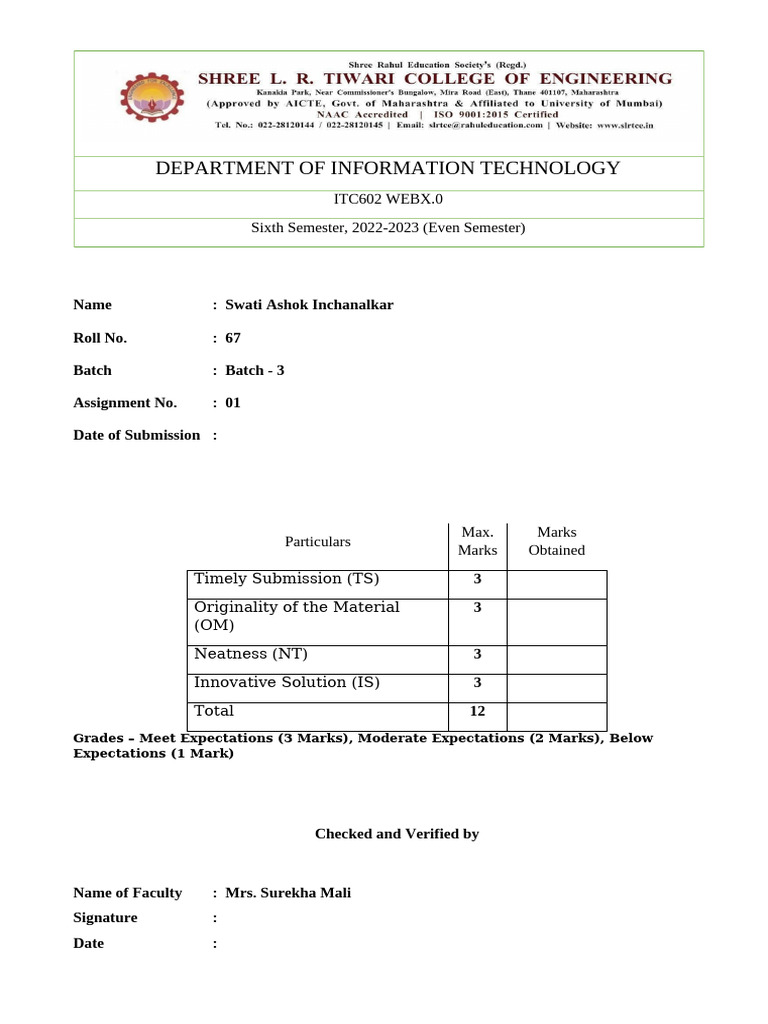 Assignment Rubrics | PDF