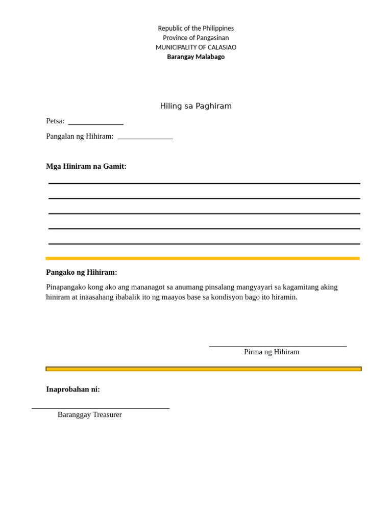 Hiling Sa Paghiram | PDF