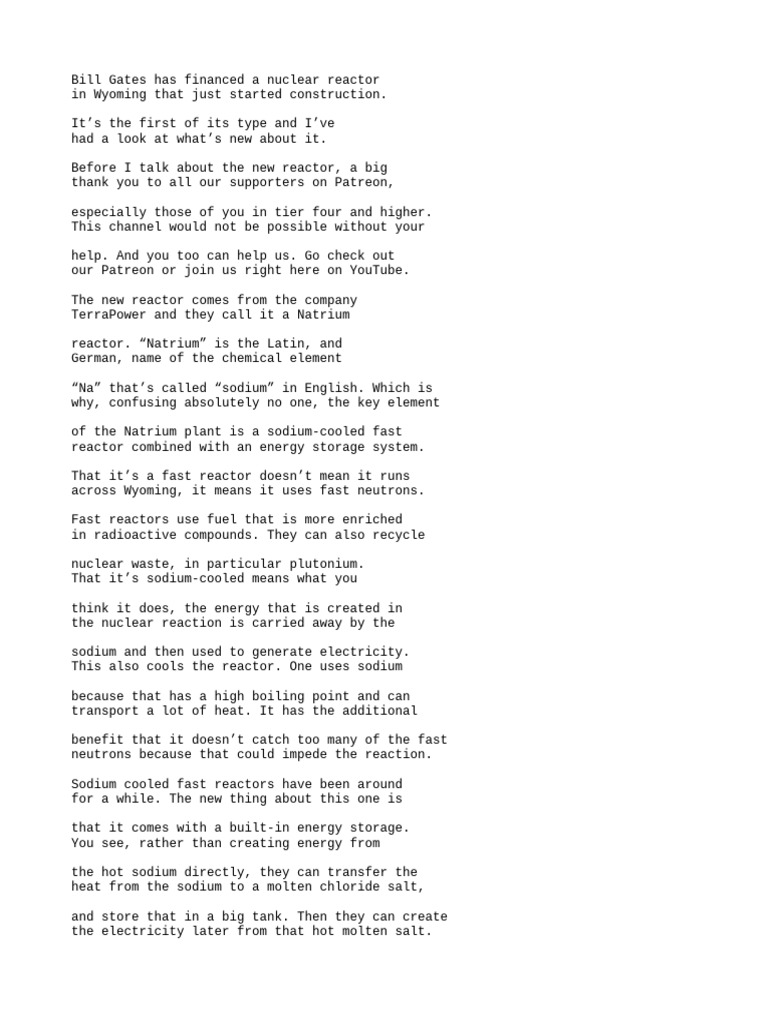 Overview of Natrium Reactor Design | PDF | Nuclear Reactor | Nuclear Power