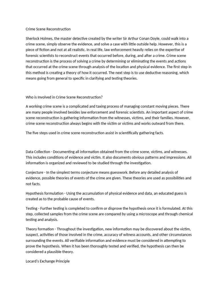 Crime Scene Rec-WPS Office | PDF | Crime Scene | Forensic Science