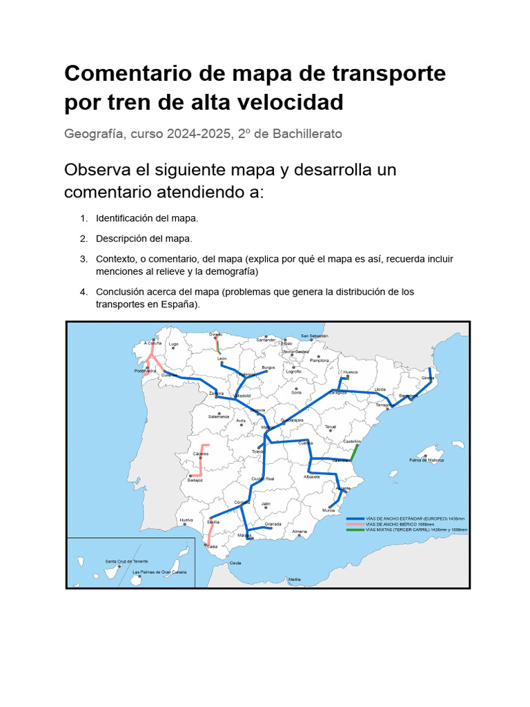 Comentario de Mapa de Transporte Por Tren de Alta Velocidad | PDF