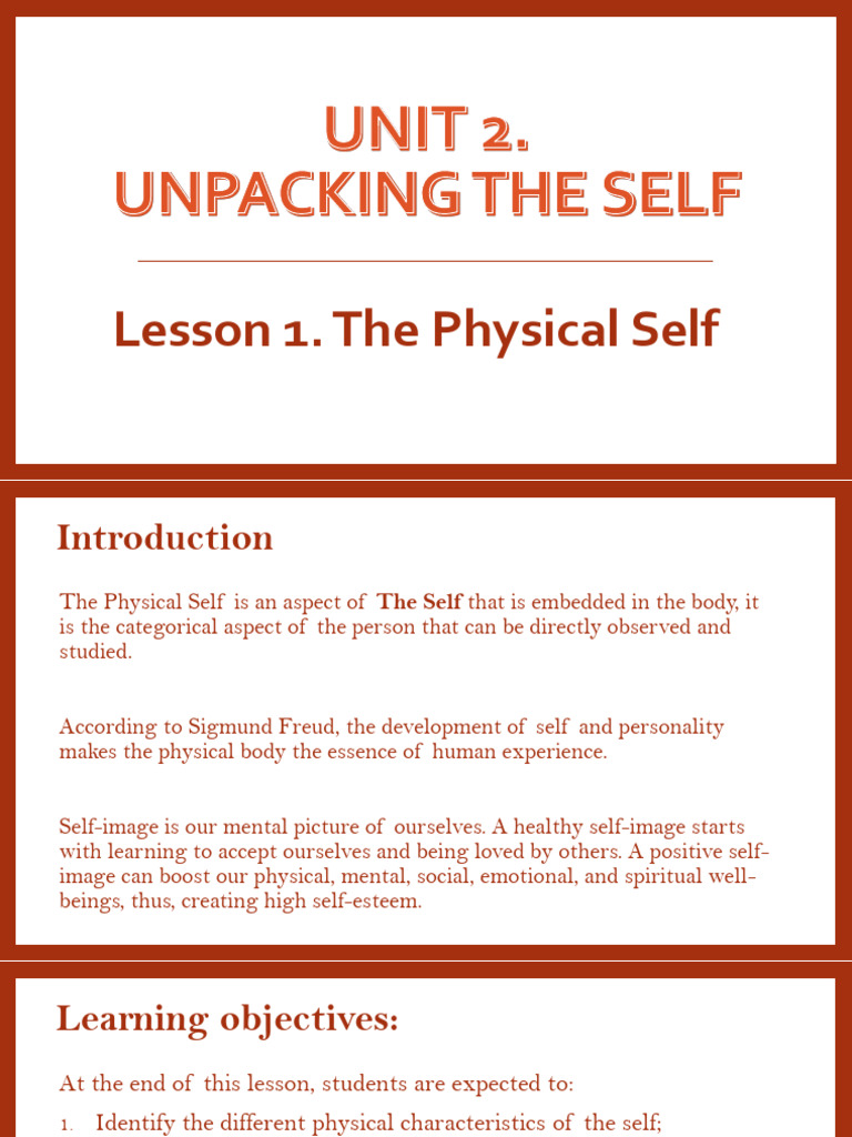 UTS-Lesson-2.1-The-Physical-Self | PDF | Self Esteem | Body Image