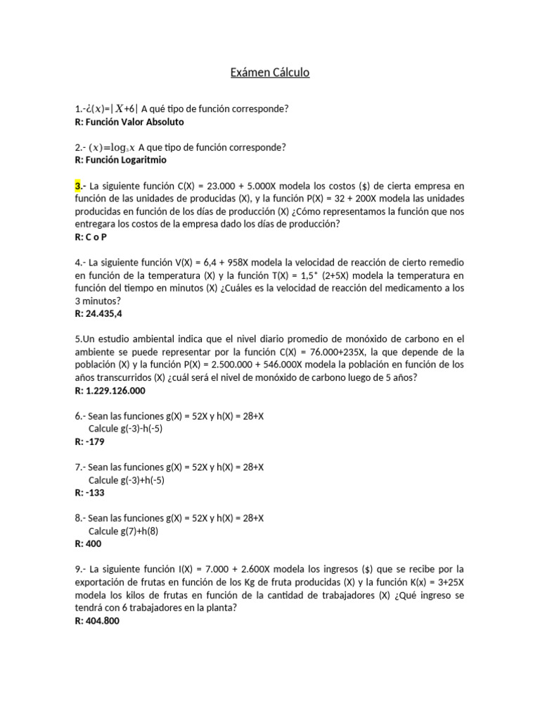 Ex Cálculo Compilado | PDF | Derivado | Función (Matemáticas)