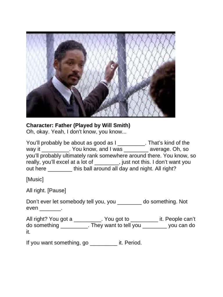 Character - Father (Played by Will Smith) | PDF